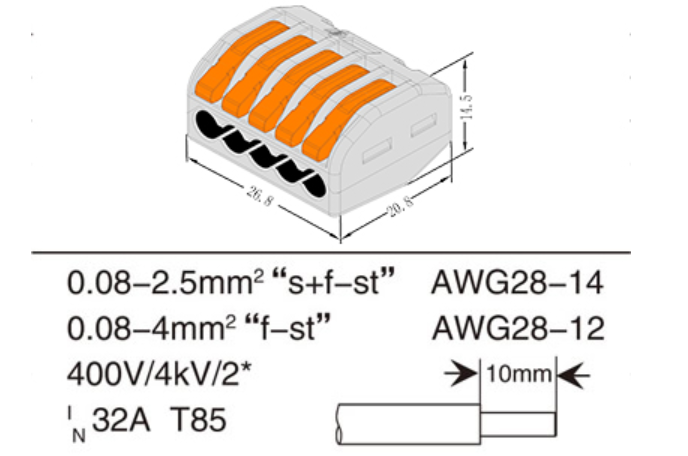 5 Way WAGO Connector,Wago Connector