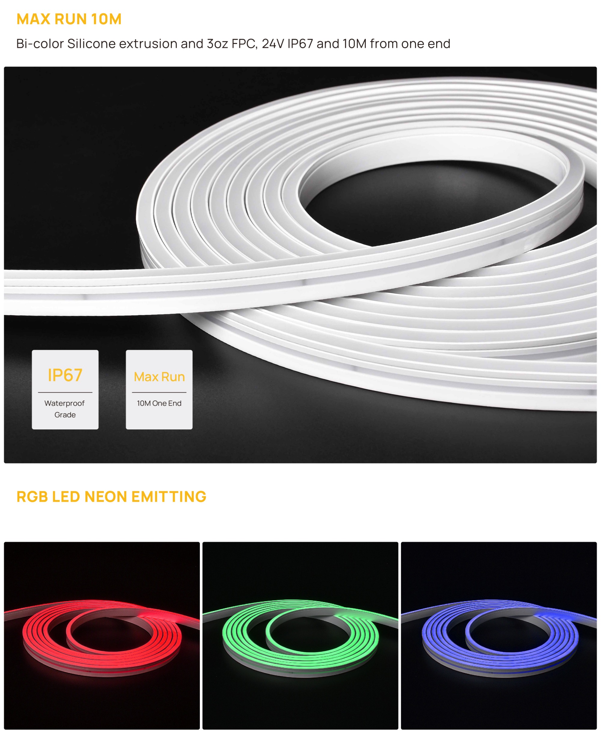 6x12mm Side View RGB Flex LED Neon,RGB LED Neon